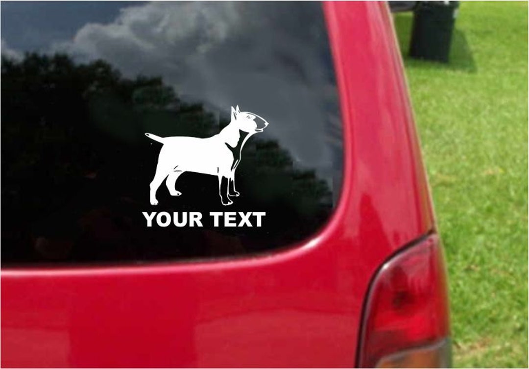 Set 2 piezas Calcomanías Bull Terrier Dog Sticker con texto ...