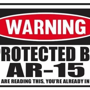 2 Pieces Funny Warning Protected by AR-15 Vinyl Decals - Etsy