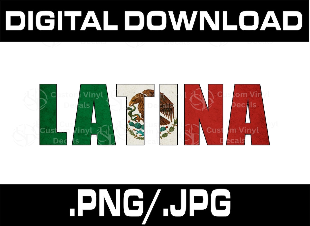 LATINA Mexico Letters With Mexican Flag Vintage Style | Letras Con ...