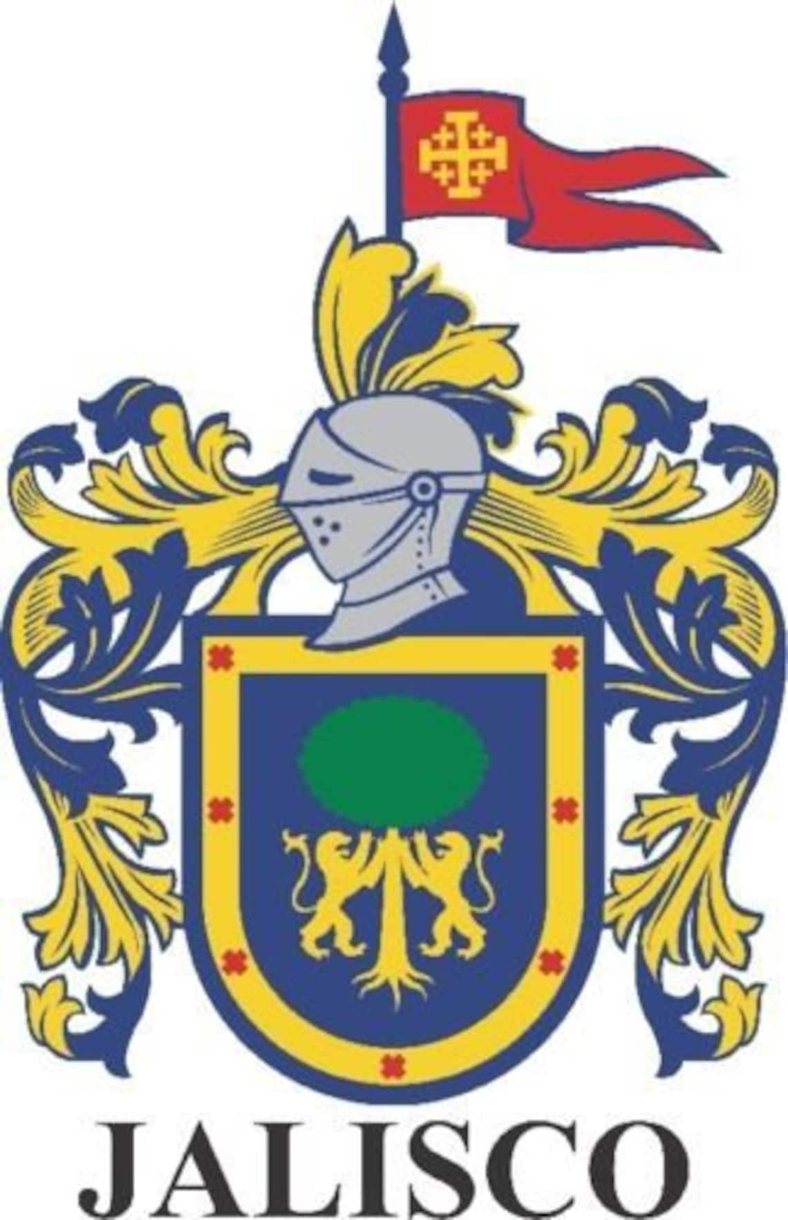 Jalisco Mexico Coat of Arms Sticker - Weatherproof Decal, Full Color (2 ...