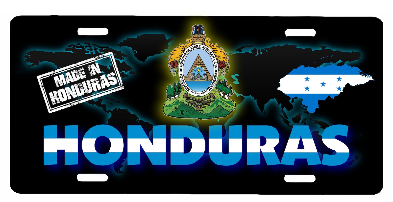 Honduras Aluminum License Plate Placa 6" X 12" - Etsy