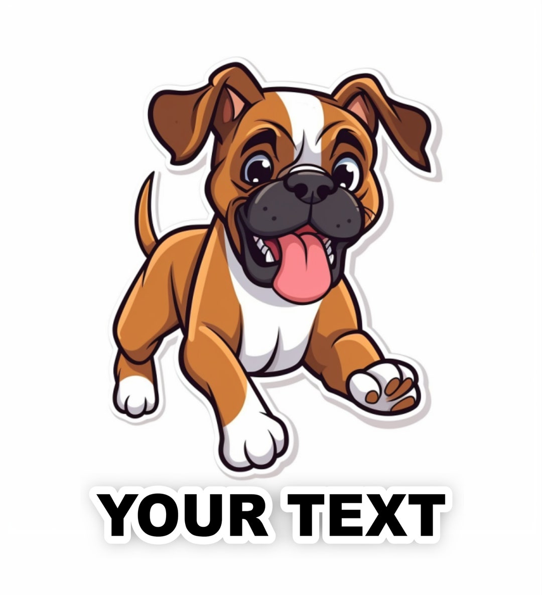 Set of 2 Boxer Dog Decal Stickers With Free Custom Text - Full Color ...