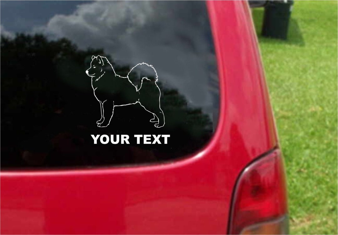 Set (2 Pieces) Samoyed Dog Sticker Decals With Custom Text 20 Colors to ...
