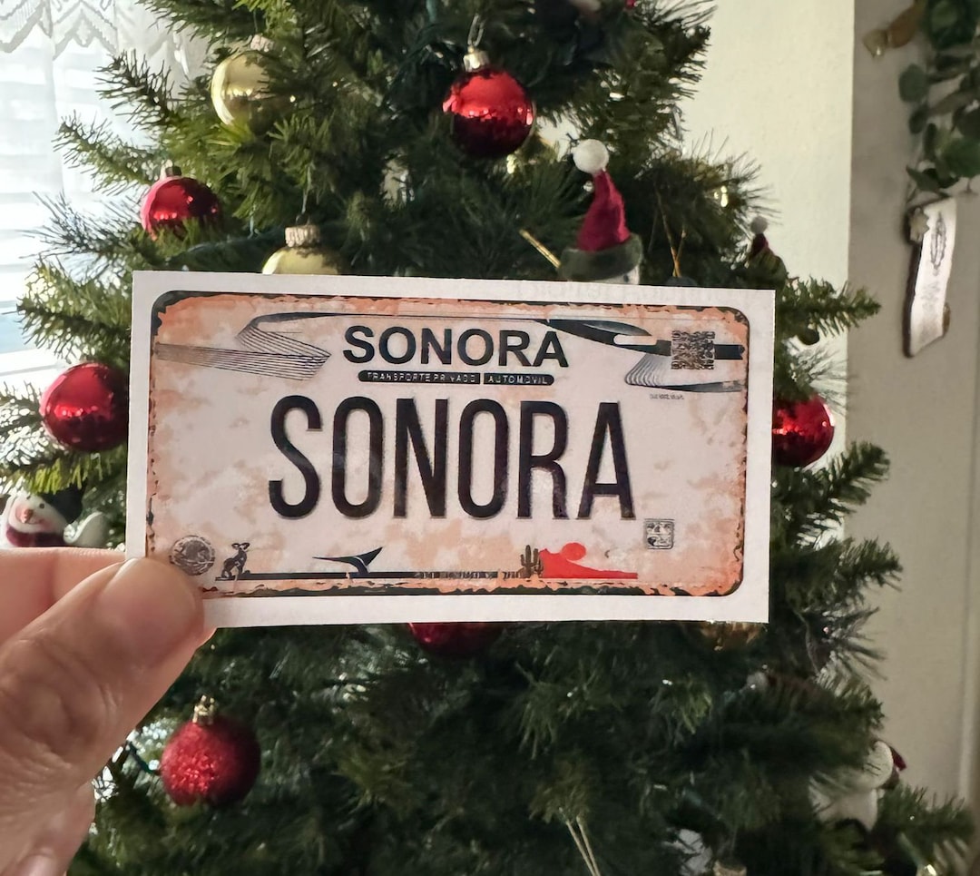 Set of 2 Decorative Sonora License Plate Decal Stickers Full Color ...