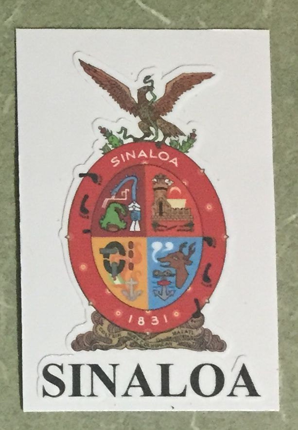 2 Pieces Sinaloa Mexico. Coat of Armsdecals Stickers Full Color/weather ...