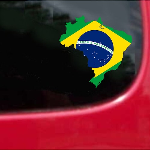 2 Pieces Brazil Outline Map Flag Vinyl Decals Stickers Full - Etsy