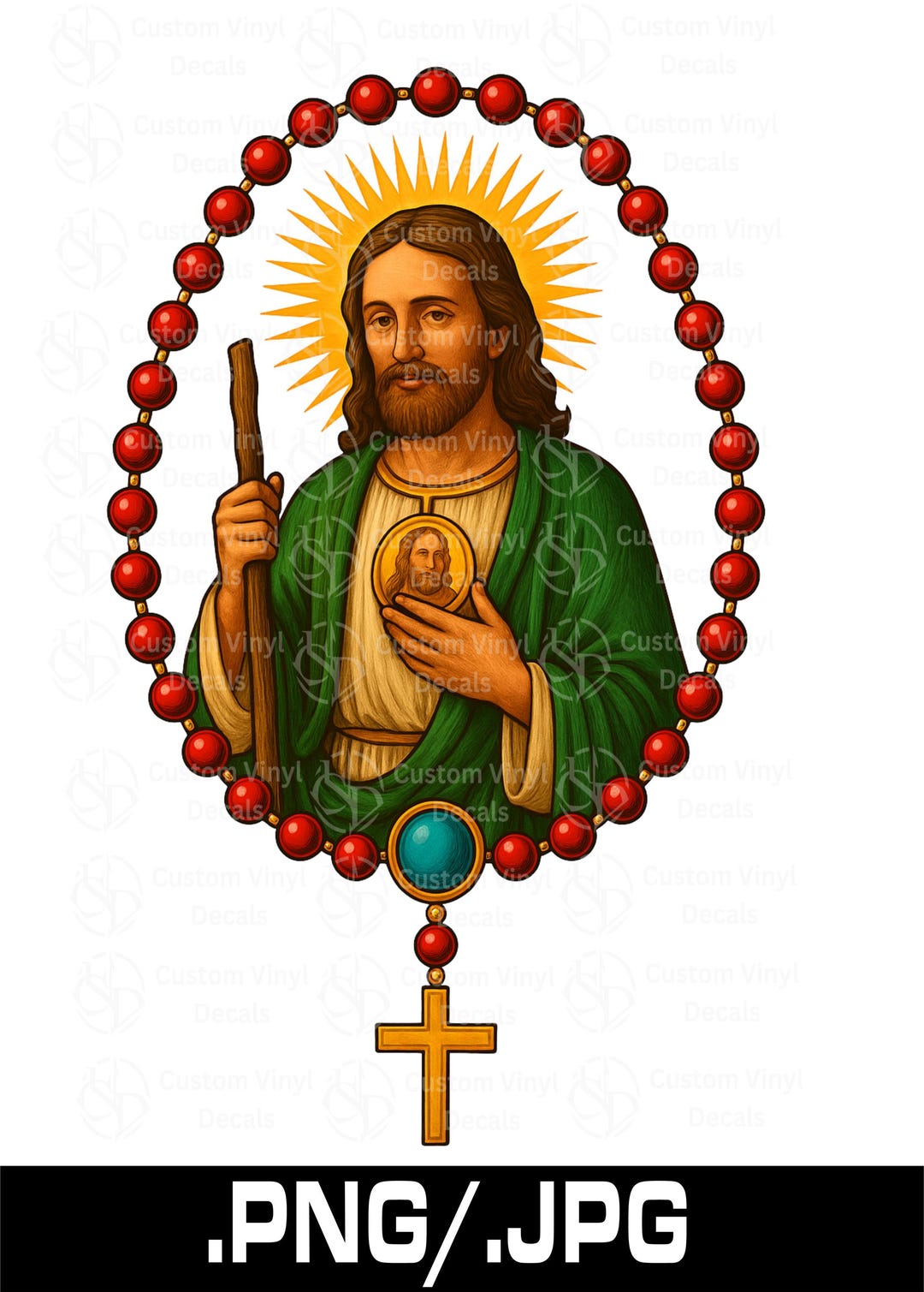 Saint Jude Thaddeus With Rosary - Catholic Art / San Judas Tadeo Con ...