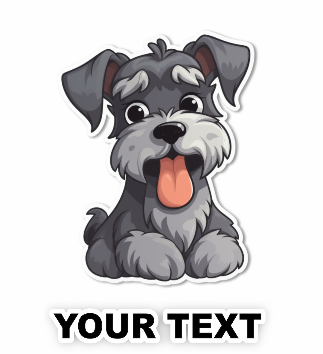 Set of 2 Schnauzer Dog Decal Stickers With Free Custom Text - Full ...