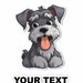 Set of 2 Schnauzer Dog Decal Stickers With Free Custom Text Full Color ...
