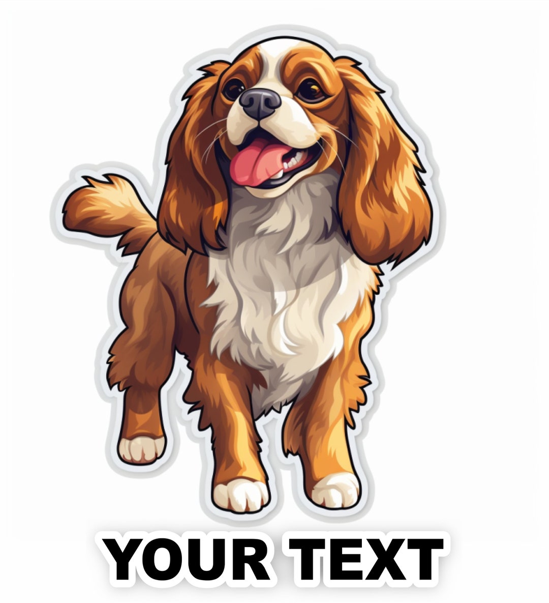 Set of 2 Cavalier King Charles Spaniel Dog Decal Stickers With Free ...