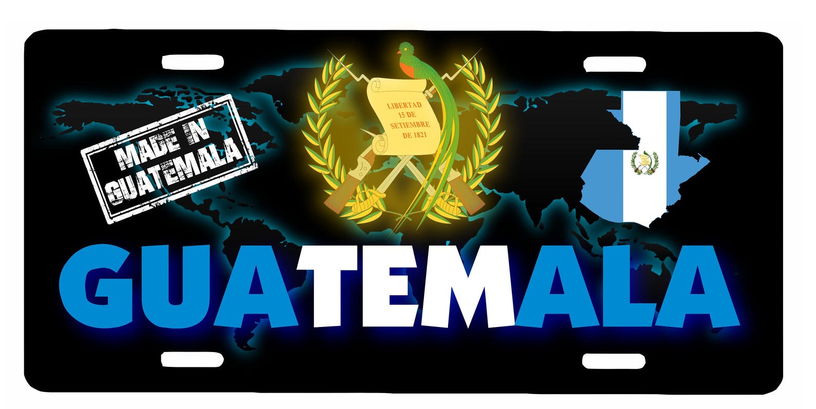 Guatemala Placa de placa de aluminio 6 x 12 - Etsy España