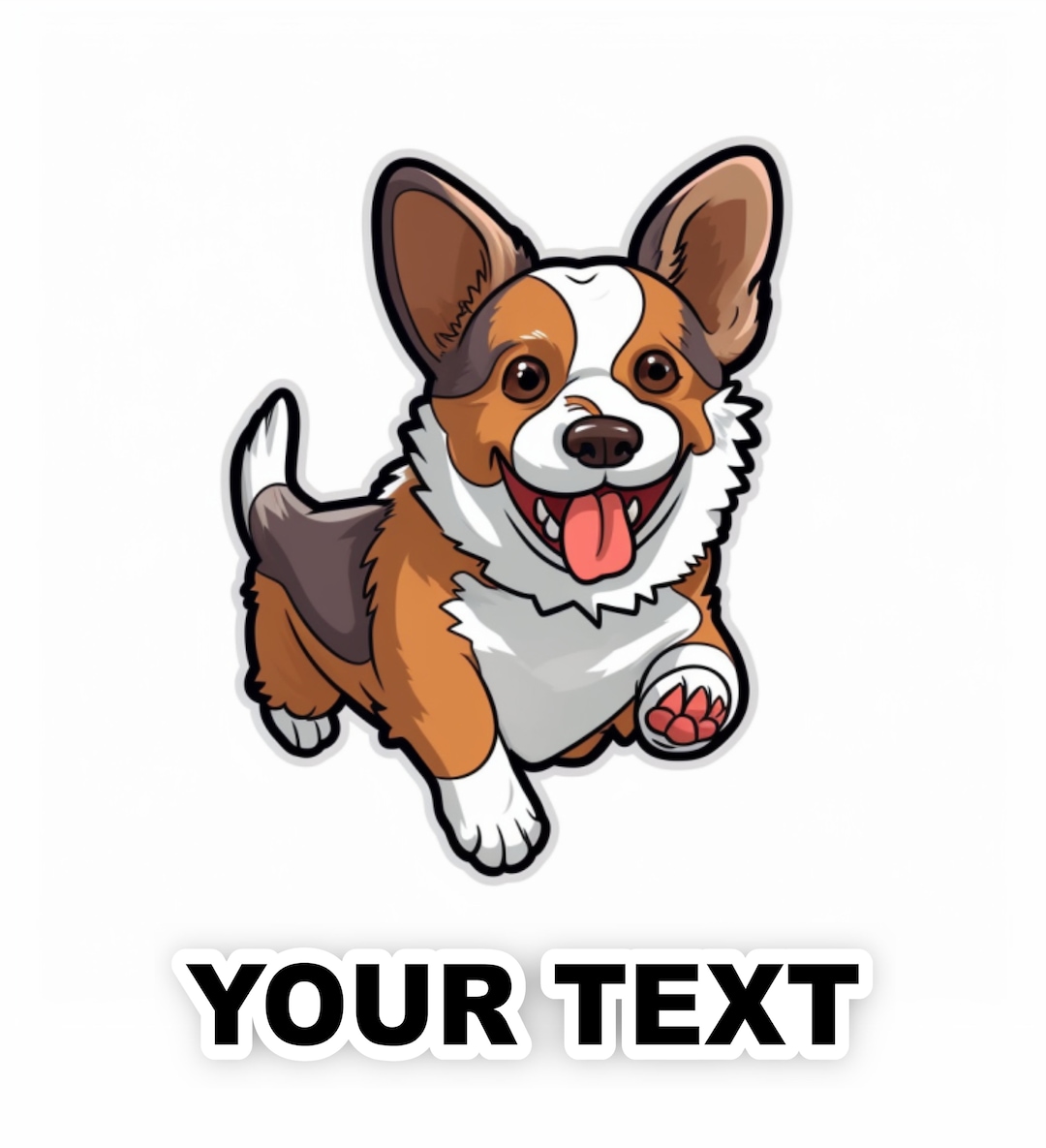 Set of 2 Cardigan Welsh Corgi Dog Decal Stickers With Free Custom Text ...