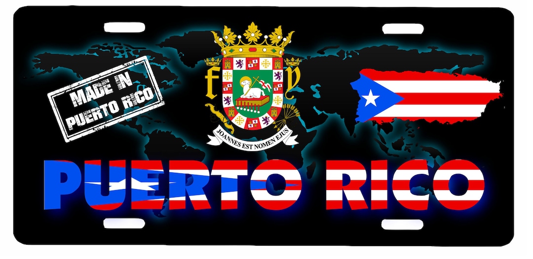 Puerto Rico Aluminum License Plate Placa 6" X 12" - Etsy