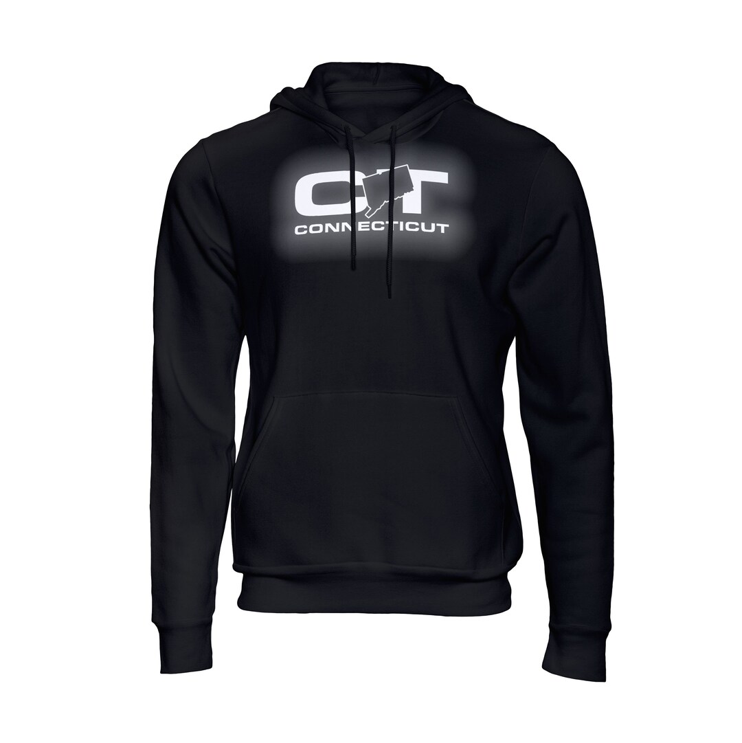 Connecticut CT Reflective Logo Black Pullover Hooded Hoodie Hoody - Etsy