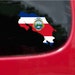 2 Pieces Costa Rica Outline Map Flag Vinyl Decals Stickers Full Color ...
