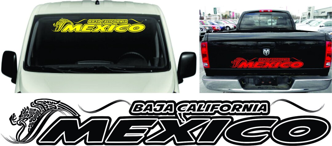 Baja California Mexico Windshield Window Car Vinyl Sticker Decal 20 ...