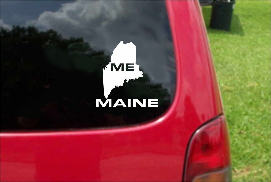 2 Pieces Maine ME State USA Outline Map Stickers Decals 20 Colors to ...
