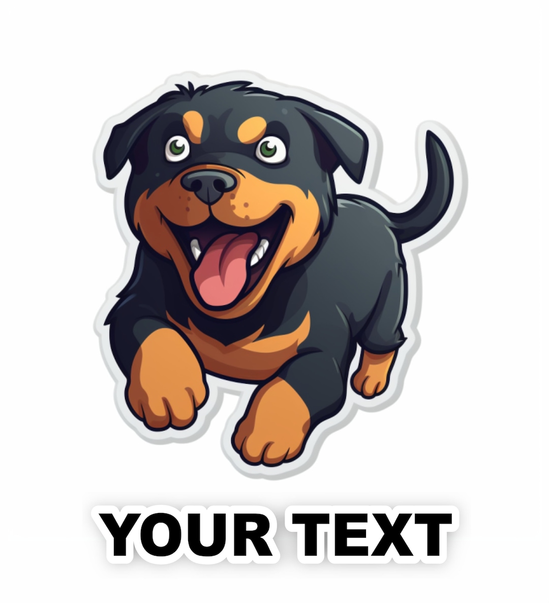 Set of 2 Rottweiler Dog Decal Stickers With Free Custom Text - Full ...