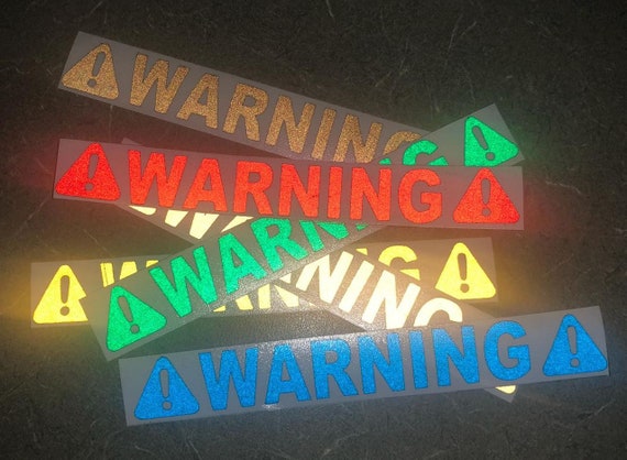 WARNING Reflective Lettering Decal Sticker Die Cut Free - Etsy