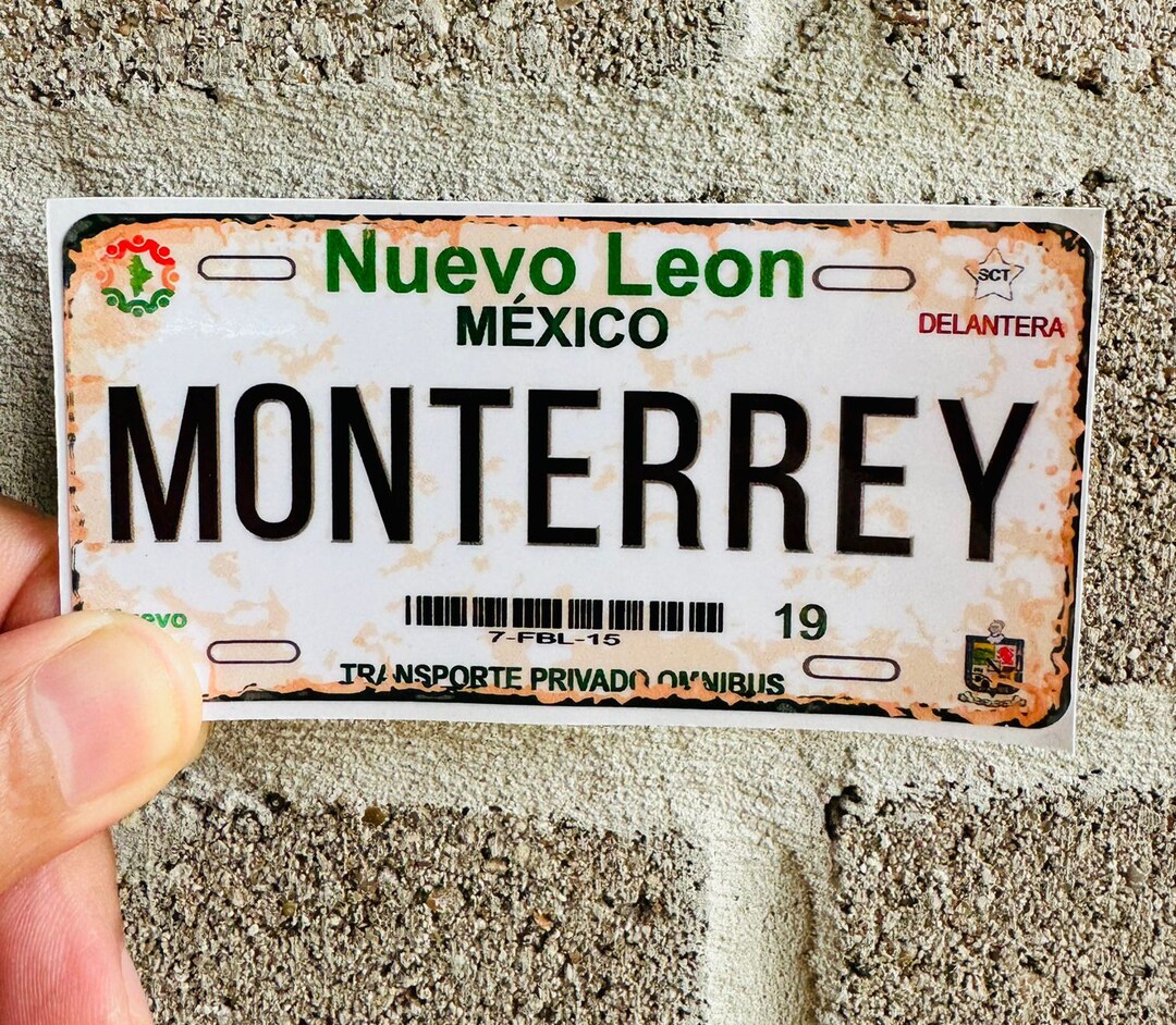 Set of 2 Decorative Monterrey Nuevo Leon License Plate Decal Stickers ...
