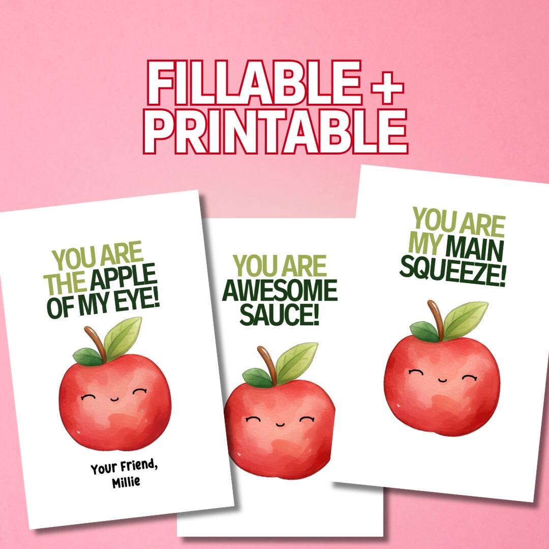 PRINTABLE + FILLABLE Valentine Card, Classroom, School, Friends, Favor ...