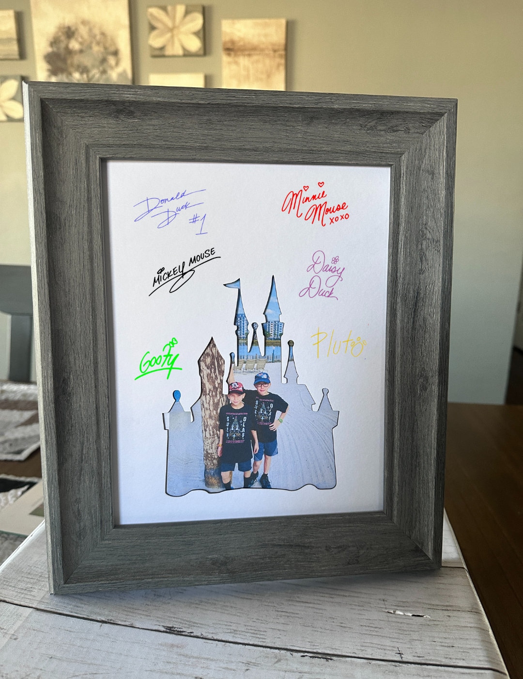 Character Autograph Castle Cut Out Photo Mat for 5x7 Photo, Autograph ...