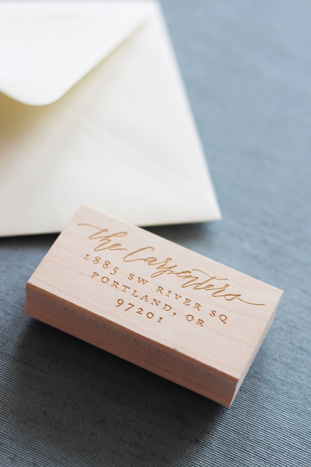 Personalized Calligraphy Wood-mounted Return Address Stamp - Etsy