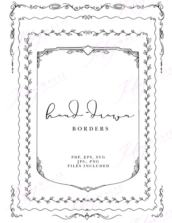 Hand-drawn Set of Borders/frames/clip Art for Wedding - Etsy