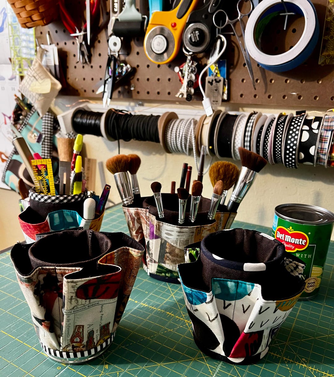 Caddy Can Organizer// Sewing, Crafts, Can Apron, Caddy - Etsy