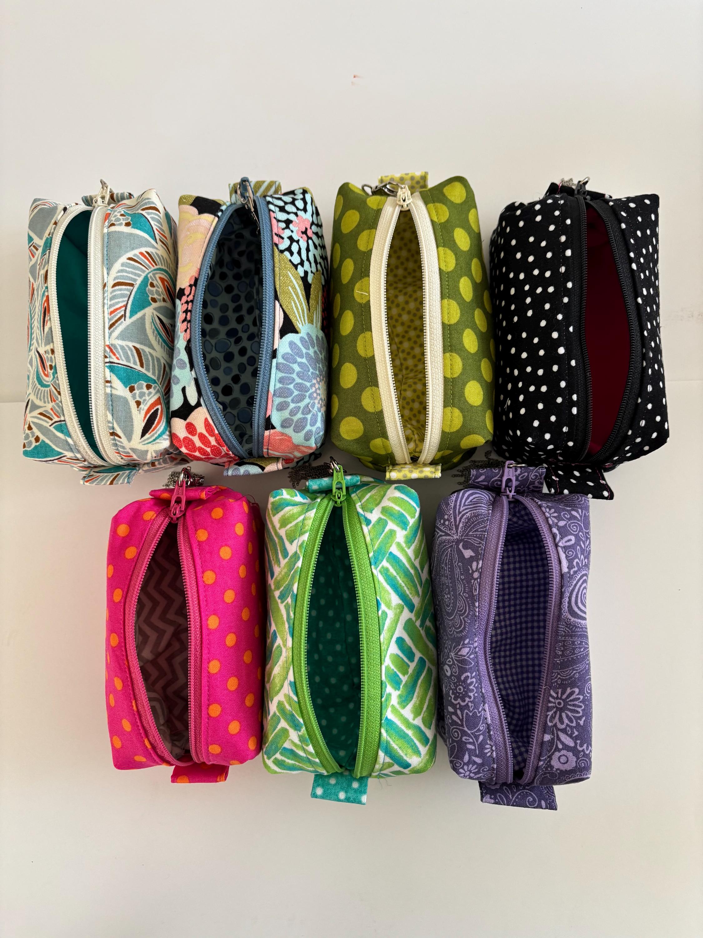 Zippered Box Pouches. Box Pouch.zippered Pouch.fabric Organizer. Sewing ...