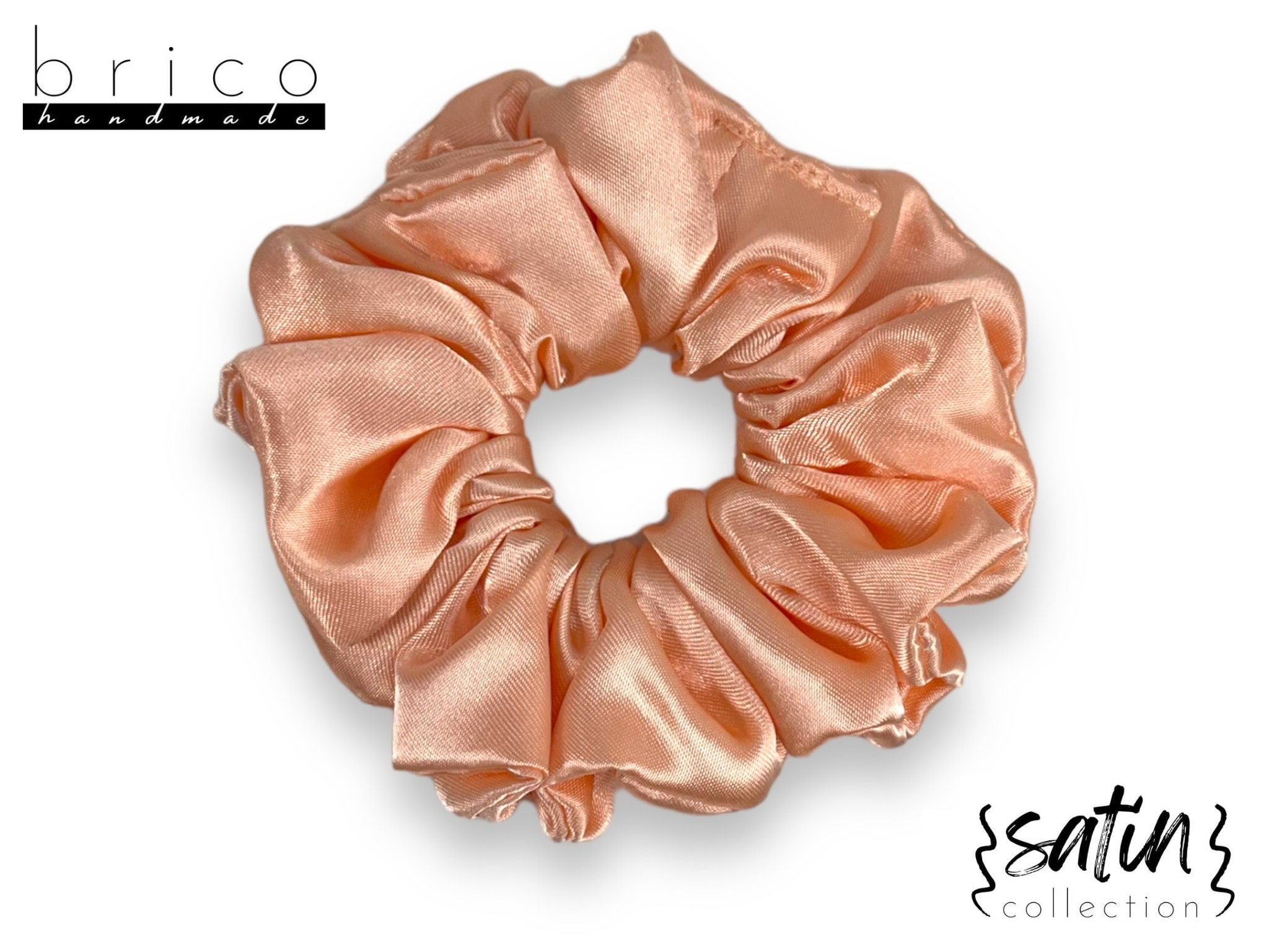 Peach Satin Coil Scrunchie Hair Tie Silky Satin Fabric Scrunchie ...