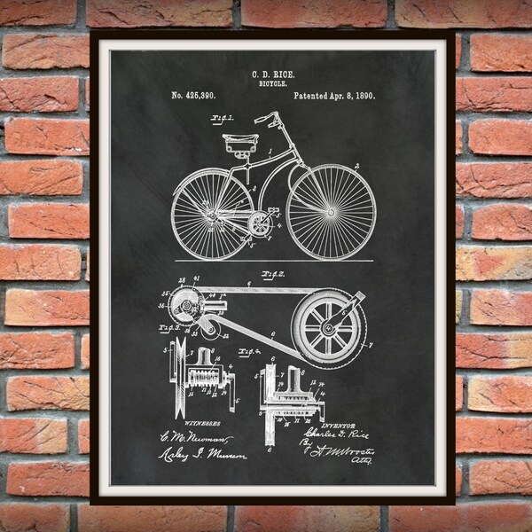 Bicycle Blueprint - Etsy