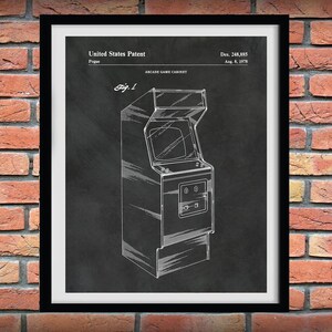 1978 Arcade Video Game Cabinet Patent Print - Arcade Console Game ...