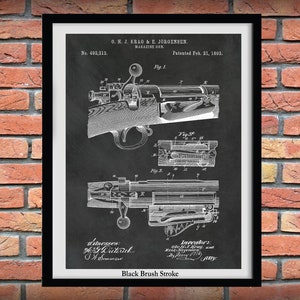 1892 Springfield Rifle Patent Print, Model Krag-jørgensen Rifle Poster ...