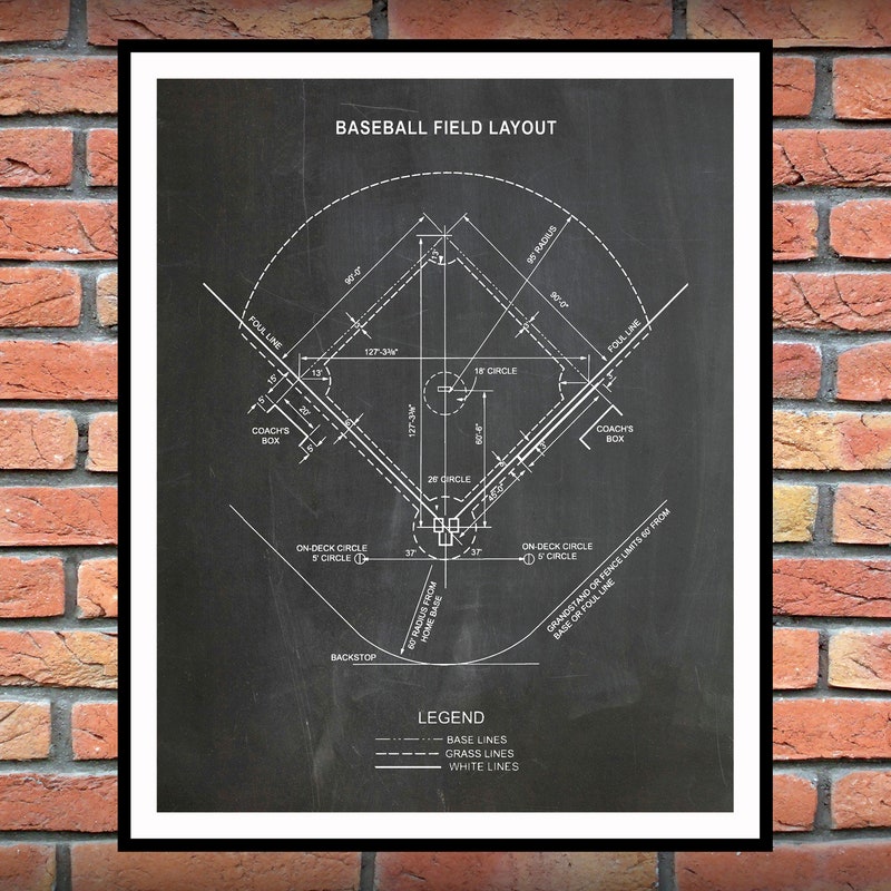 Baseball Field Diagram - Etsy
