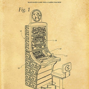 2003 Pac Man Slot Machine Patent Print - Pacman Console Game Poster ...