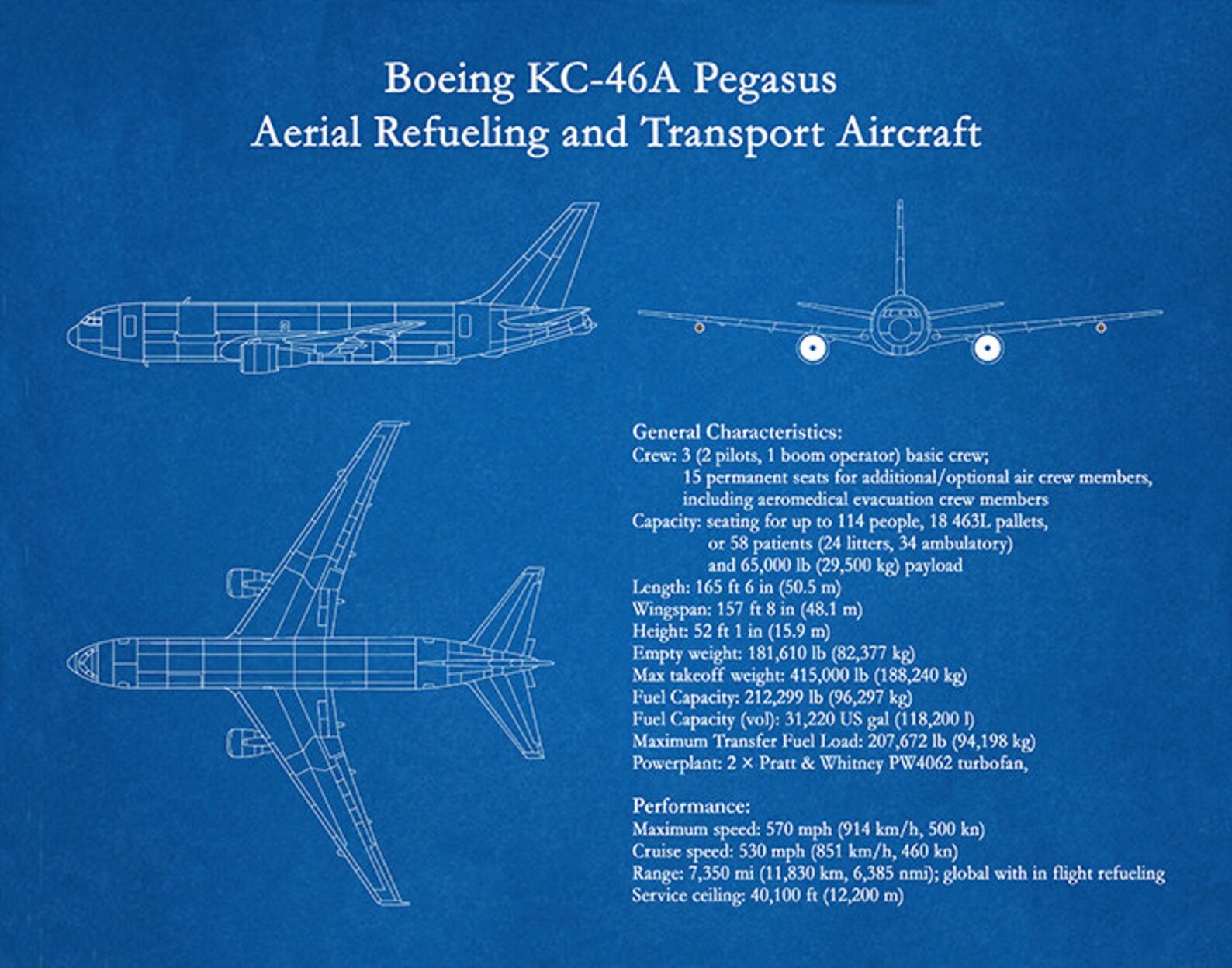 Boeing KC-46A Pegasus Airplane Drawing KC-46A Aerial - Etsy
