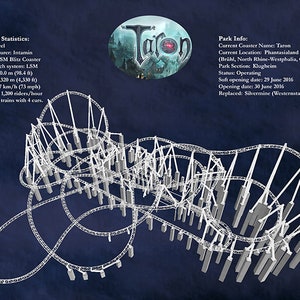 Taron Roller Coaster Drawing, Phantasialand Roller Coaster, Taron ...