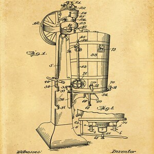 1910 Ice Cream Maker Patent Print, Ice Cream Parlor Shop Decor, Ice ...