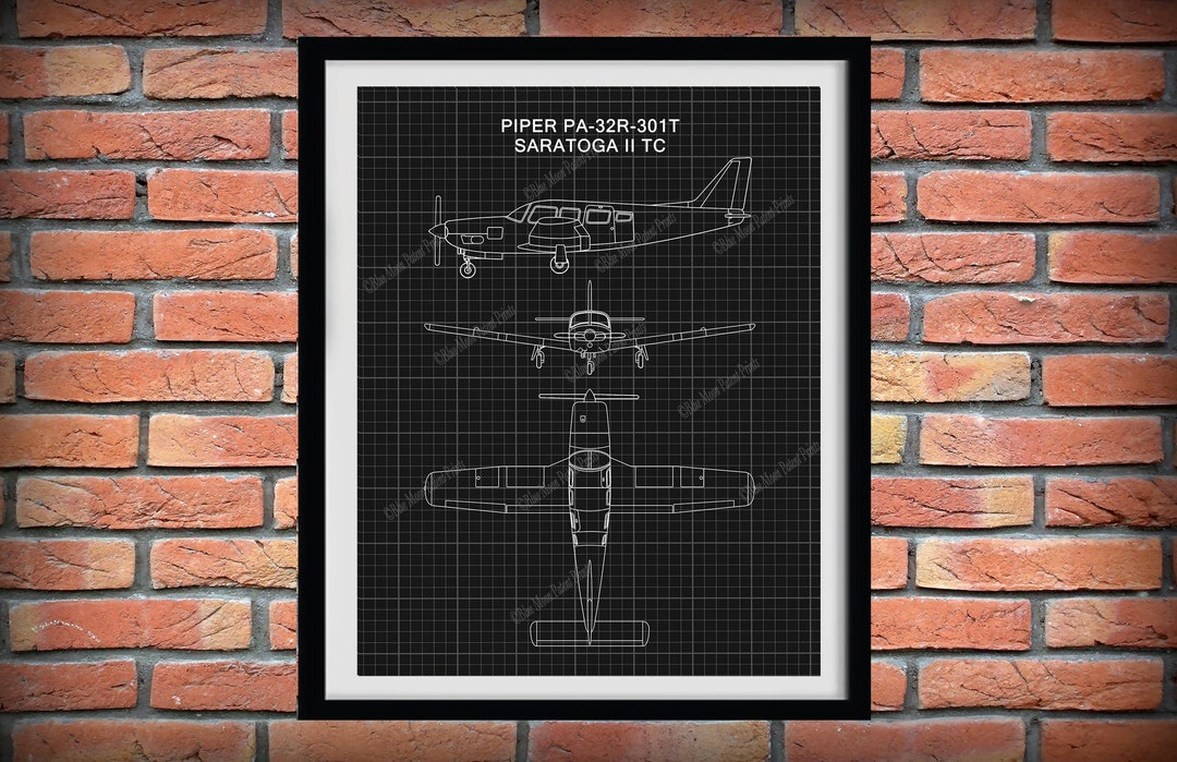 Piper PA-32R-301T Drawing Piper Saratoga Ii TC Poster - Piper Saratoga ...