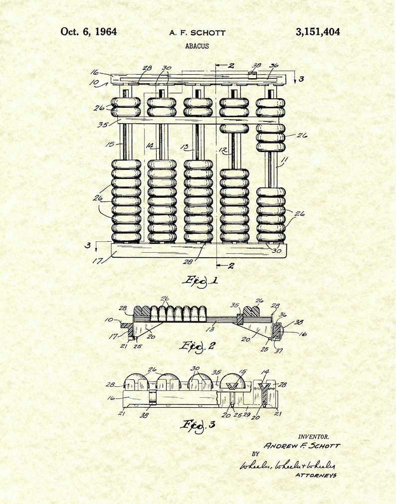 Abacus Patent Print Abacus Poster Vintage Adding Machine | Etsy