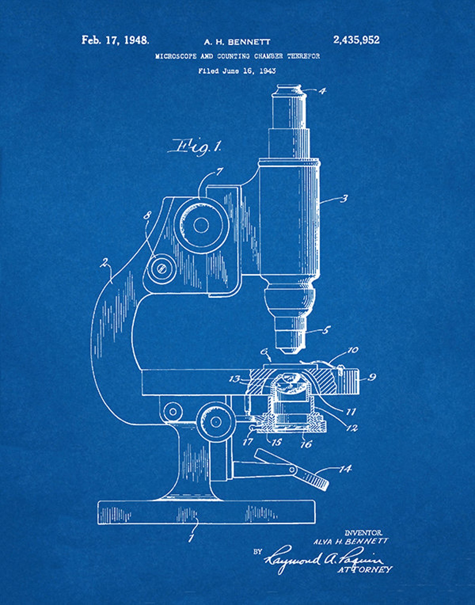 1948 Microscope Patent Print 1948 Microscope Poster - Etsy