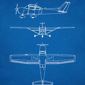 Cessna 172 Skyhawk Drawing - Airplane Art Print - Poster - Aviation Art ...