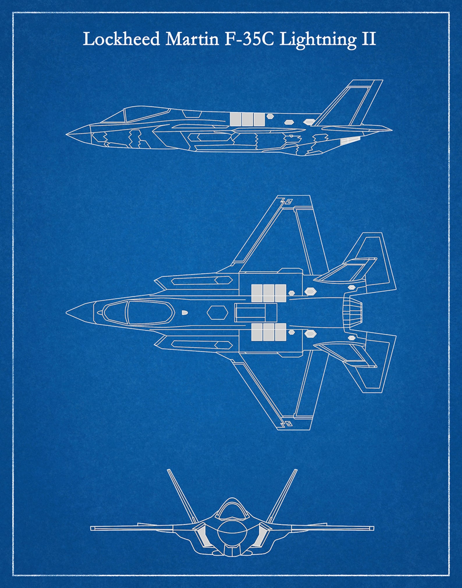 Lockheed Martin F-35 Lightning II Drawing, F-35C Aircraft Blueprint, F ...