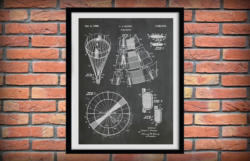1949 Parachute Patent Print Parachute Blueprint Parachute - Etsy