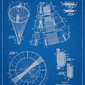 1949 Parachute Patent Print - Parachute Blueprint - Parachute Drawing ...