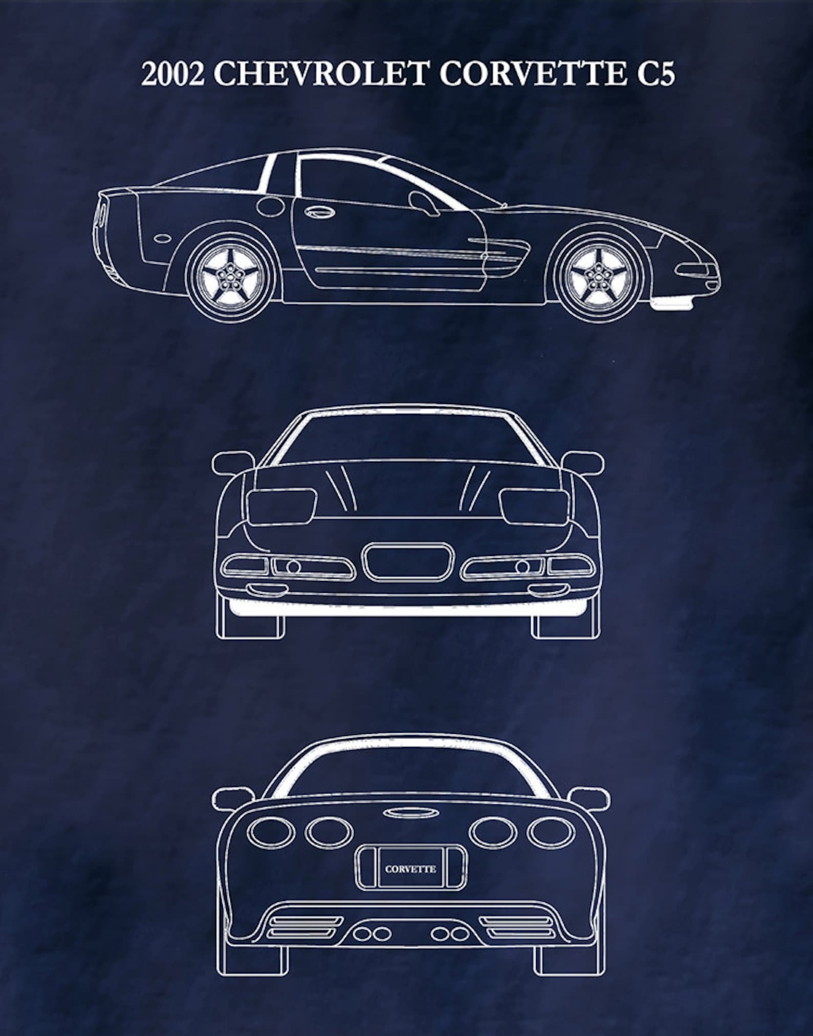 2002 Corvette C5 Art Print Chevy Corvette C5 Corvette | Etsy