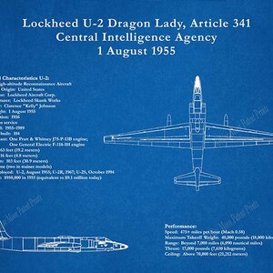 U2 dragon Lady Blueprint Vers 2 CIA U2 Spy Plane - Etsy
