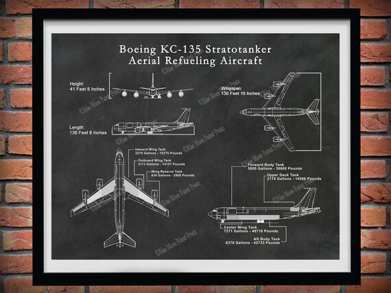 Boeing KC-135 Stratotanker Drawing Vers 1 KC135 Stratotanker - Etsy