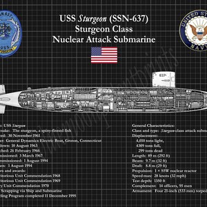 USS Sturgeon SSN-637 Cutaway Drawing Sturgeon Class Submarine - Etsy Canada